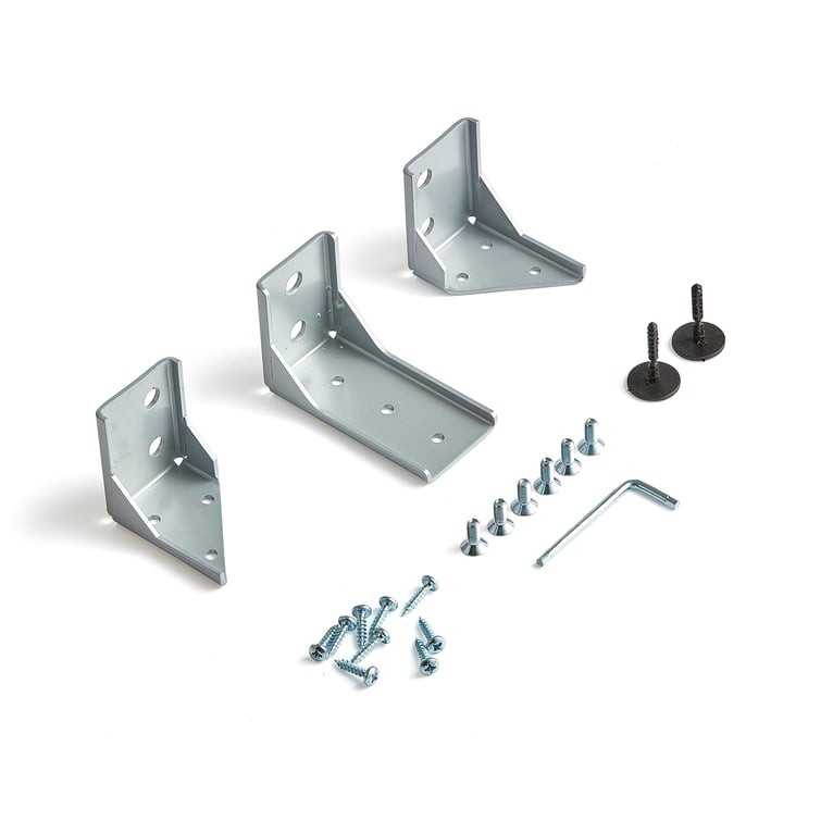 Reinforced desk screen bracket ZIP, 3-pack, silver | AJ Products
