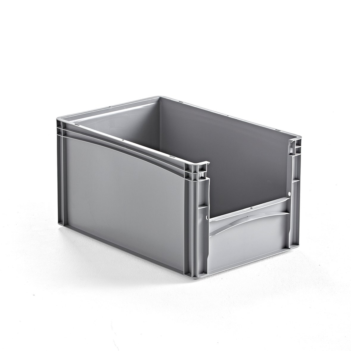 Plastic picking box FRASER, grey, 600x400x320 mm, 6-pack | AJ Products