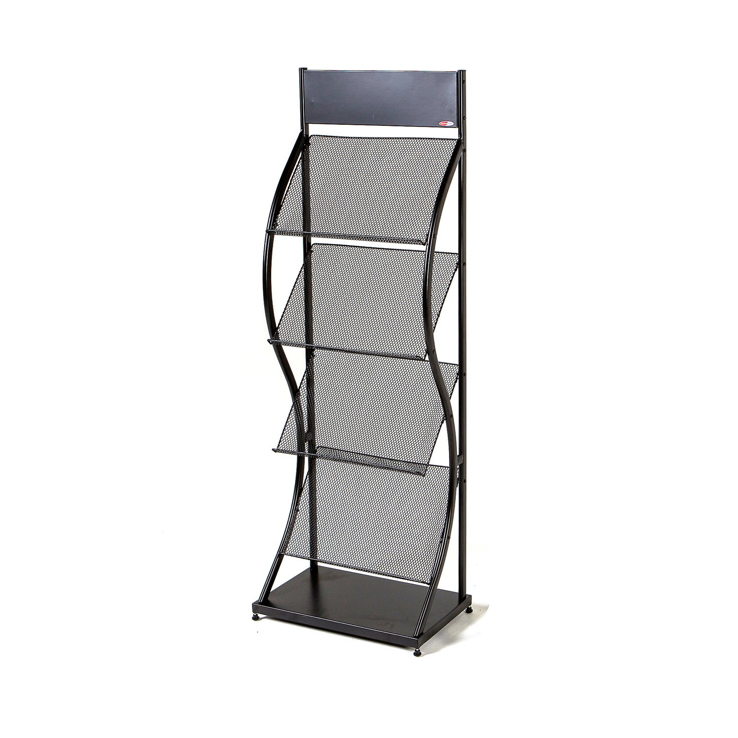 Wave leaflet rack, 4 x A3, black | AJ Products