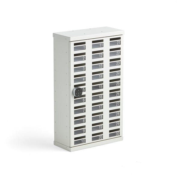 Mobile phone storage cabinet PAUSE, 30 compartments, electronic code ...