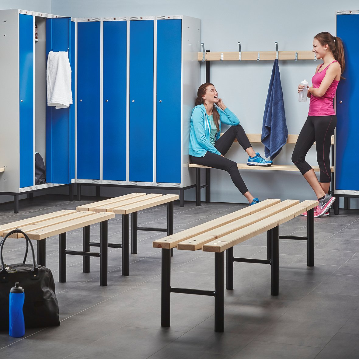 Changing room bench STADIUM, 2000x360x430 mm | AJ Products