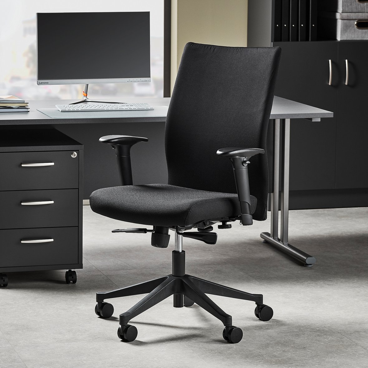 Modern office chair MILTON, black back | AJ Products