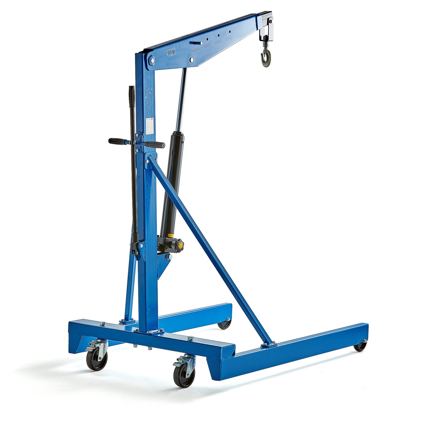 Folding workshop crane, 1000 kg load, blue | AJ Products