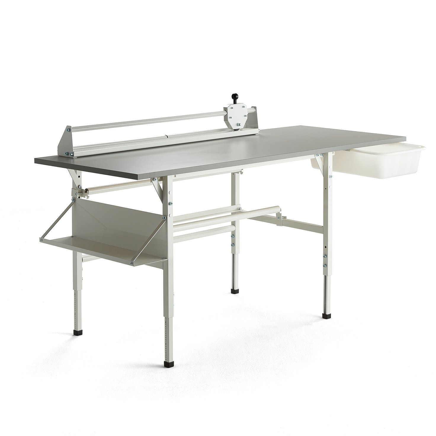 Packing workstation SEND, 2000x800 mm, grey | AJ Products