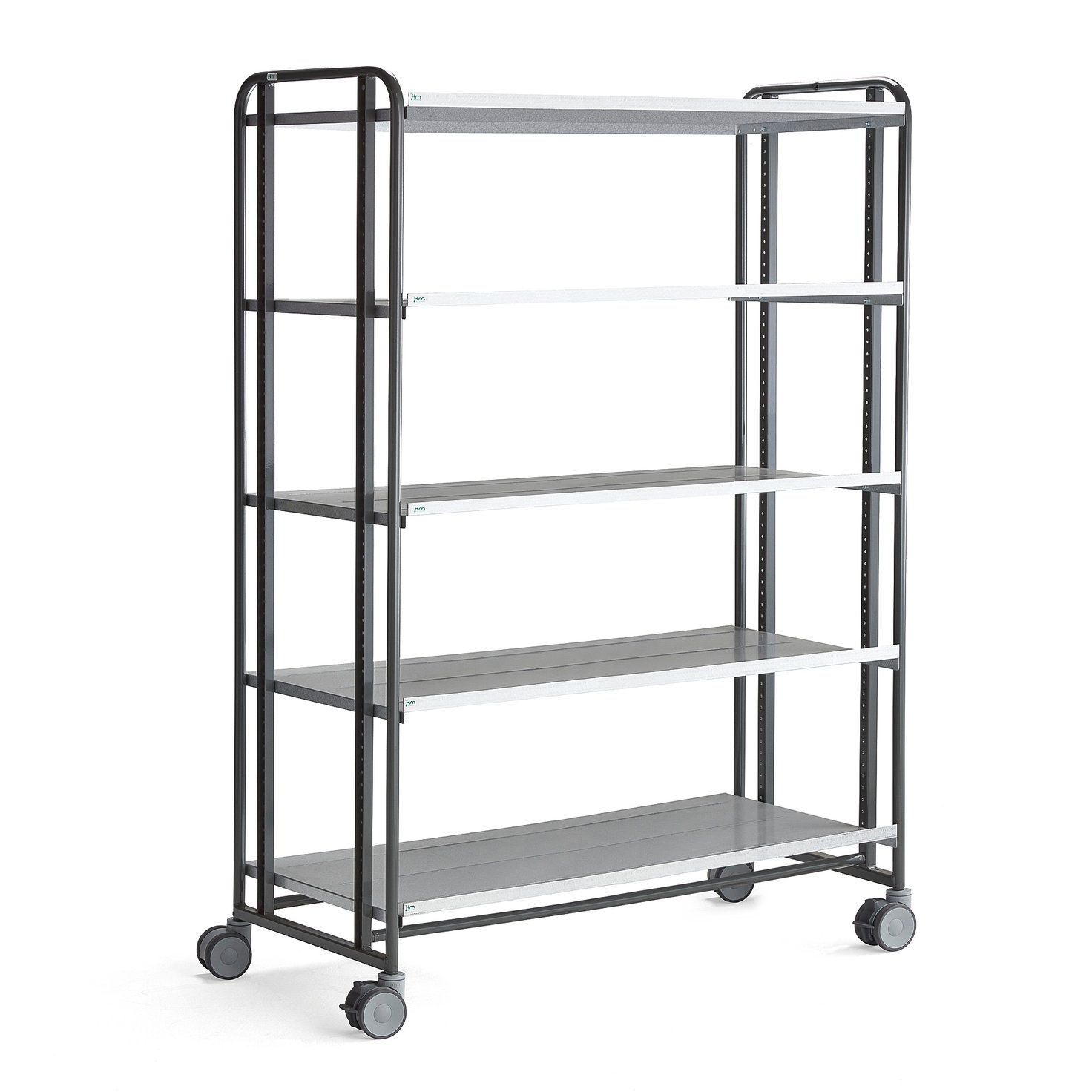 Regalwagen ANGLE mit 5 Böden, 1277 x 638 x 1850 mm | AJ Produkte