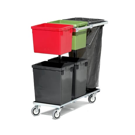 Recycling trolley with handles, 900x400x800-1000 mm | AJ Products