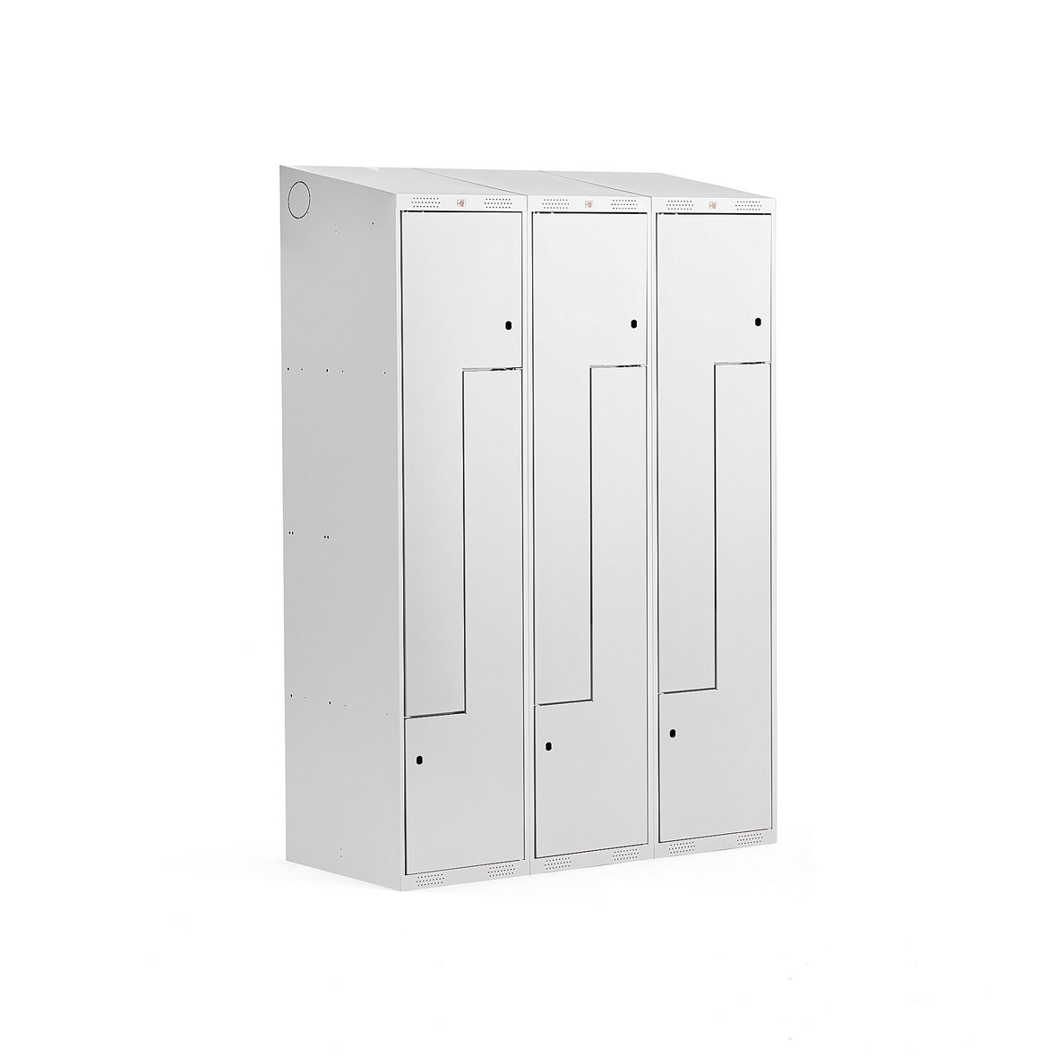 Z-Spind CLASSIC mit Schrägdach, 3 Module/6 Türen, 1900 x 1200 x 550 mm ...