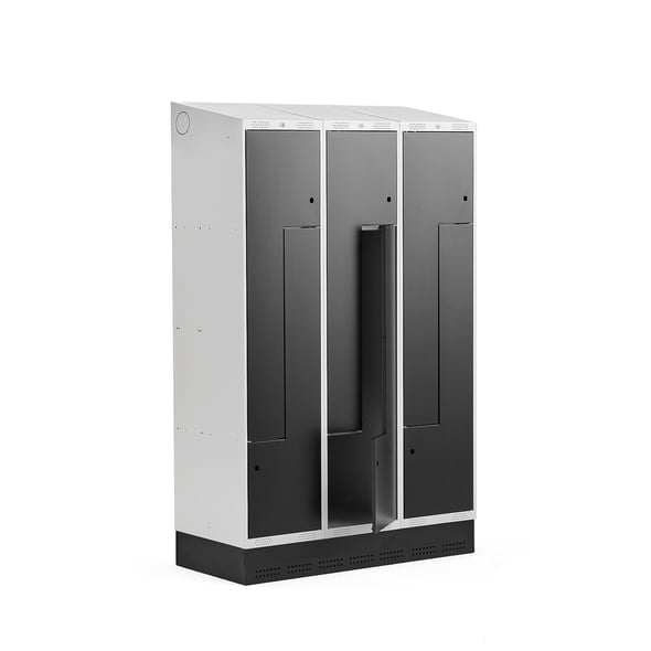 Z-locker CLASSIC, skirting base, 3 modules, 6 doors, 2050x1200x550mm ...