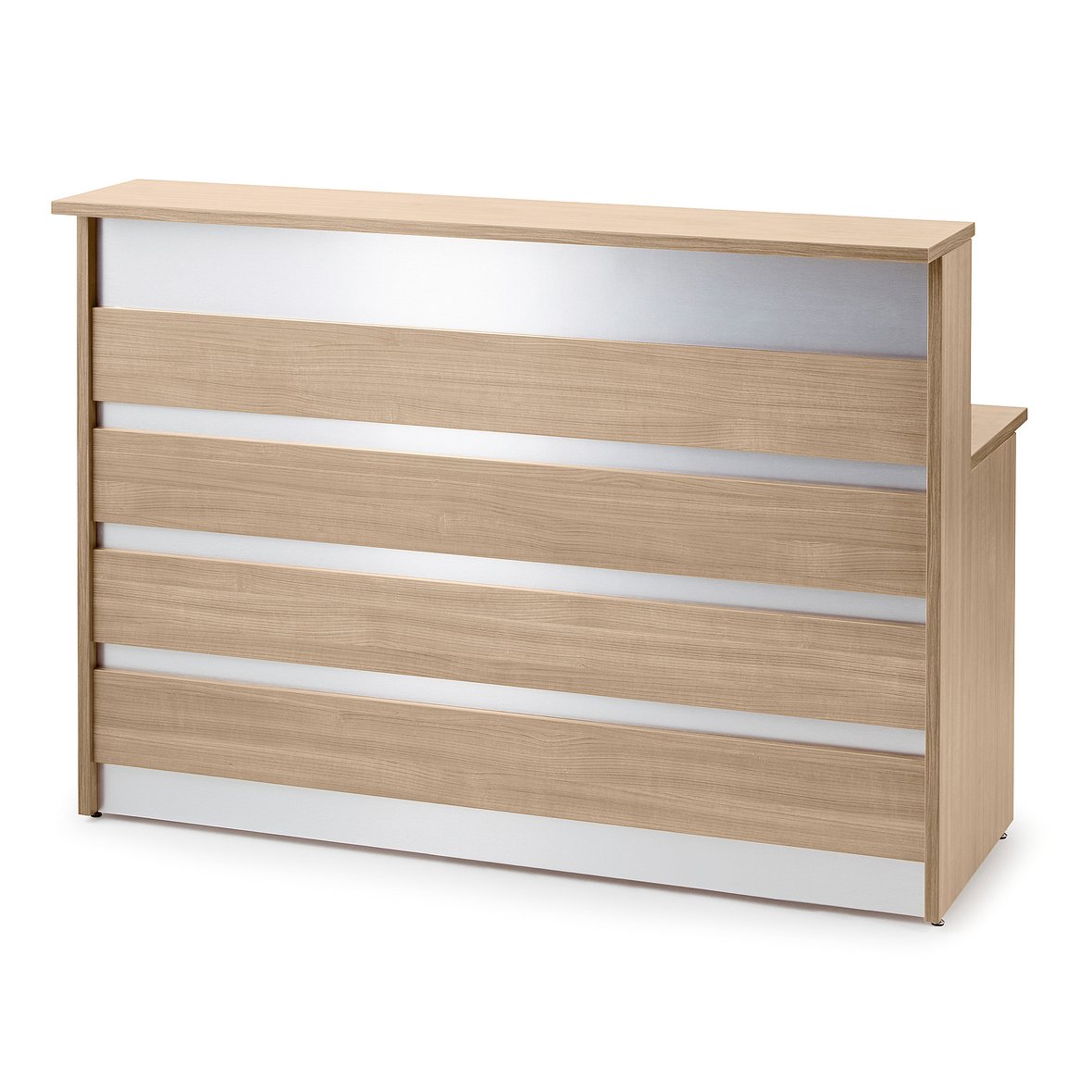 Straight reception desk INVITE with counter, 1600x800x1150 mm, oak | AJ ...
