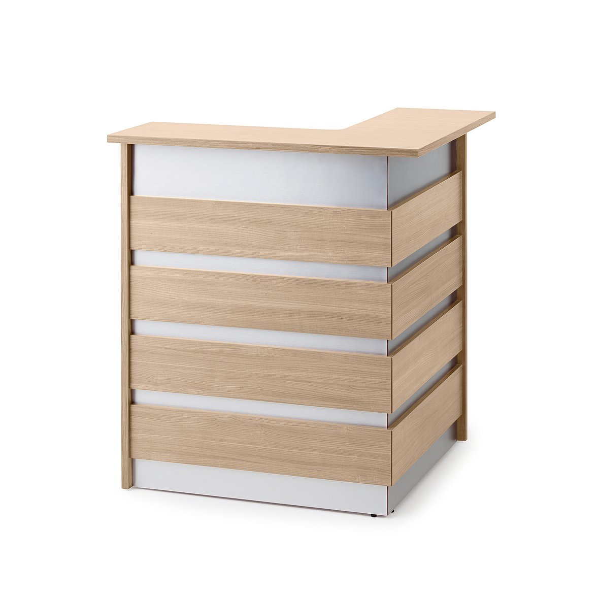 Resepsjonsdisk INVITE, hjørneseksjon høyre, L1000 D1000 H1150 mm, eik ...