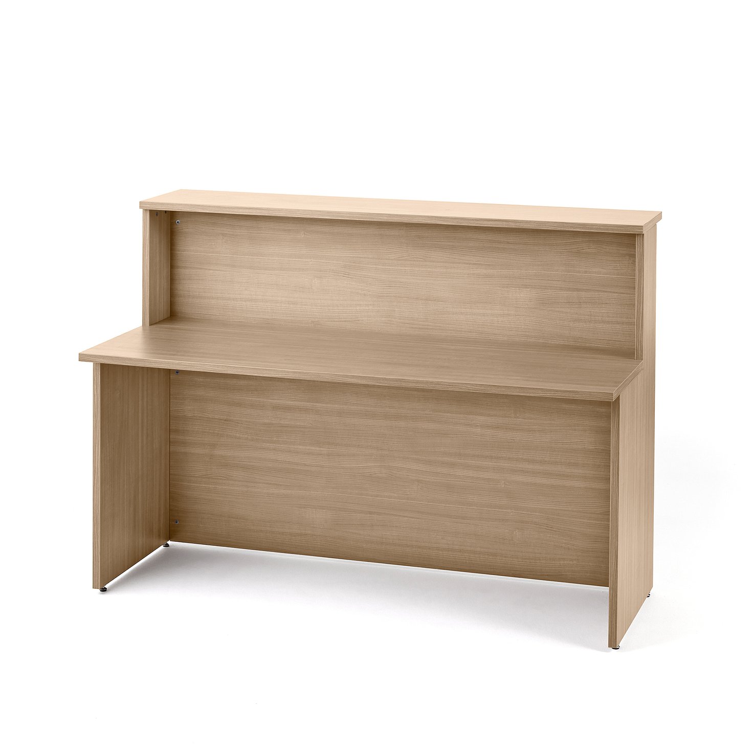Straight reception desk INVITE with counter, 1600x800x1150 mm, oak | AJ ...