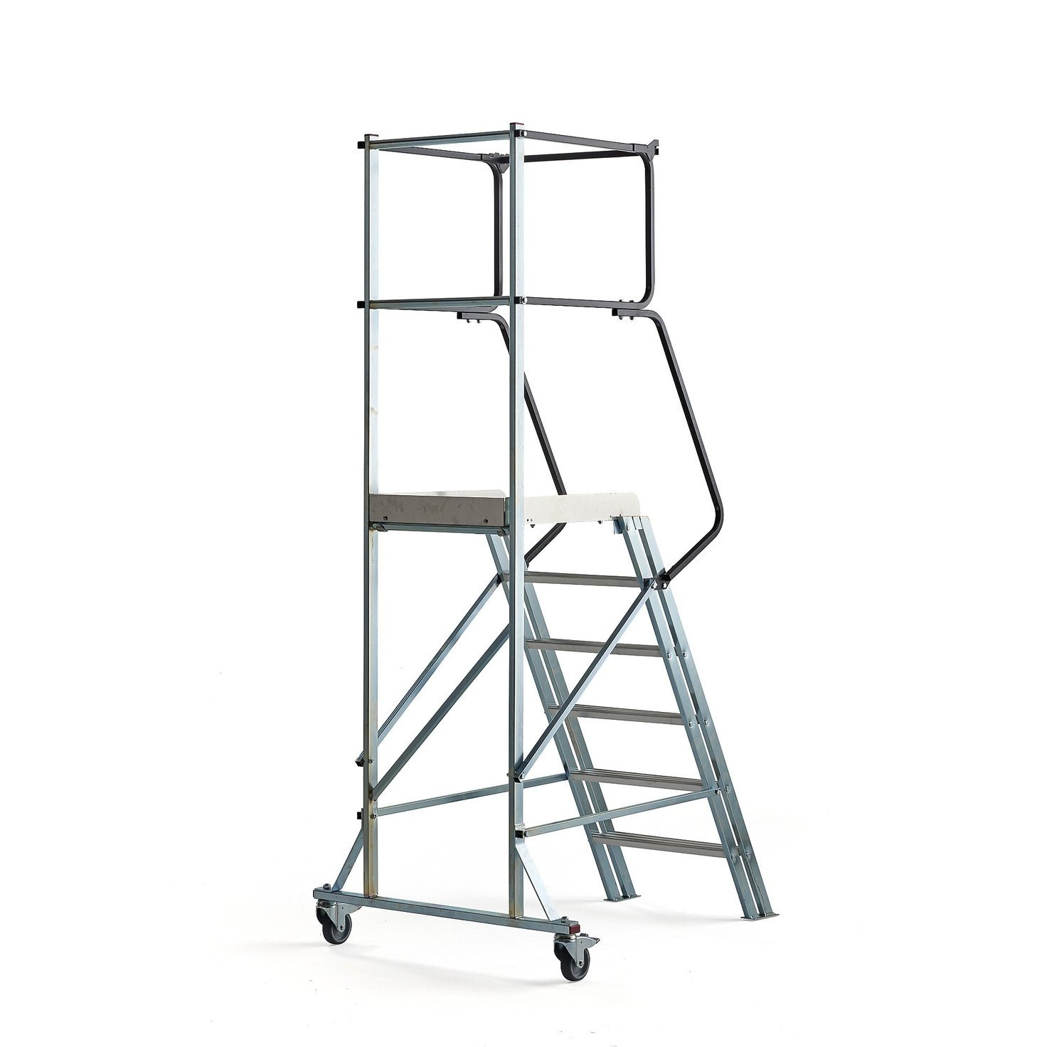 Arbeidsplattform ALOFT på hjul, 6 trinn, H1200 mm | AJ Produkter