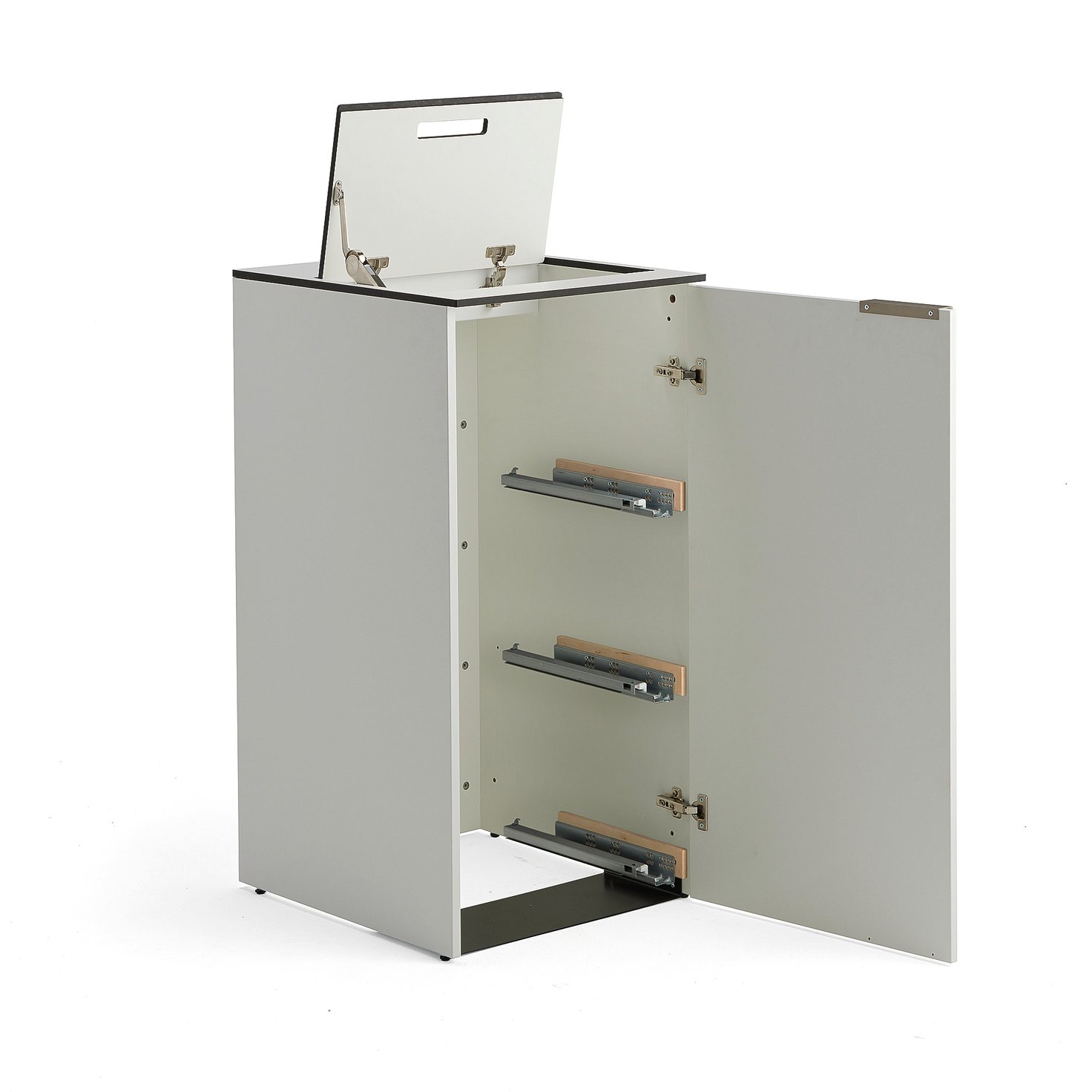 Waste sorting unit CELSIUS, white, 3 x 21 L box + 3 x 10 L box | AJ ...