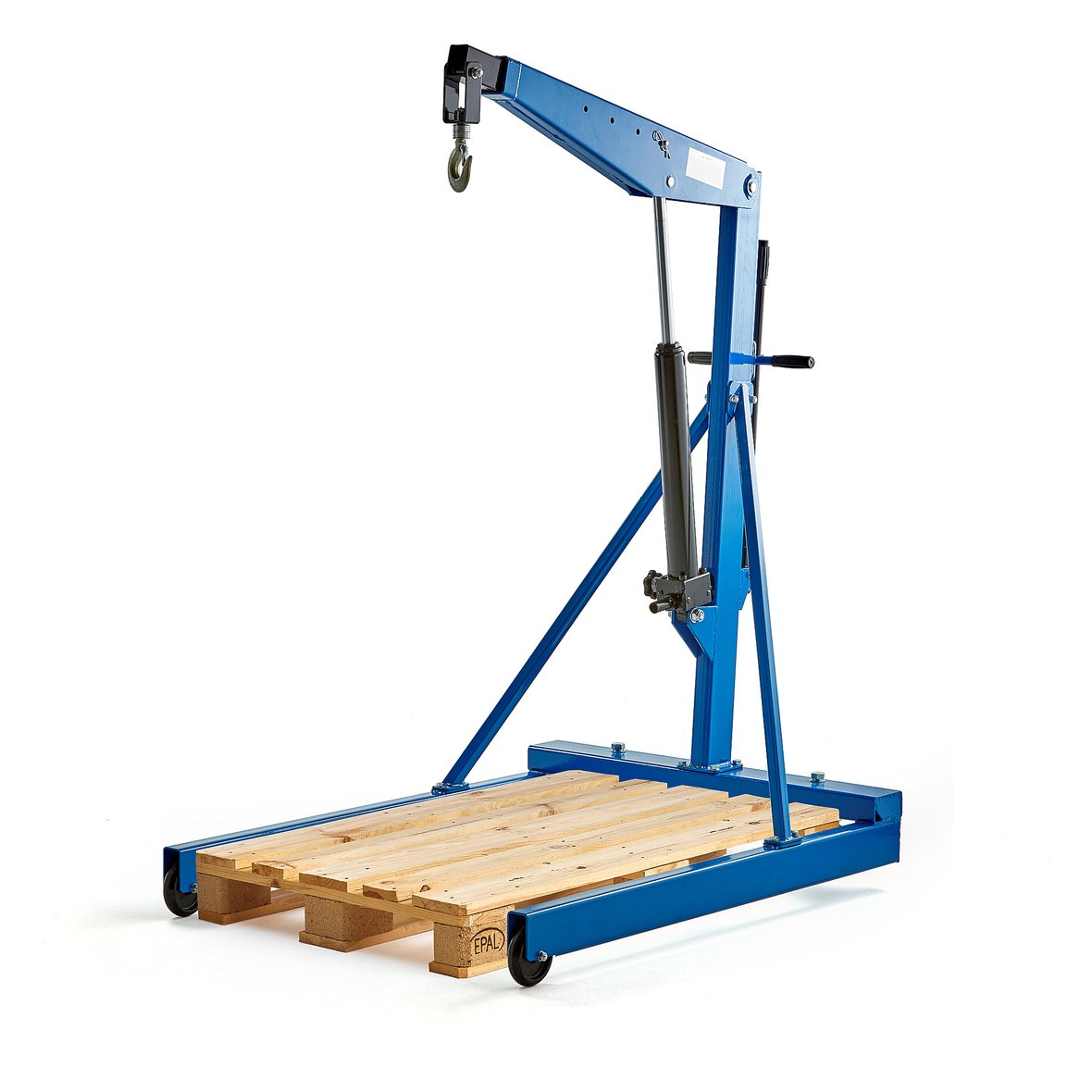 Folding workshop crane, 1000 kg load, blue | AJ Products