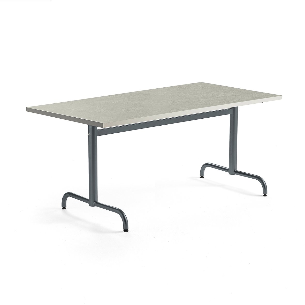 Table PLURAL, 1400x800x720 mm, linoleum top, grey, anthracite | AJ Products
