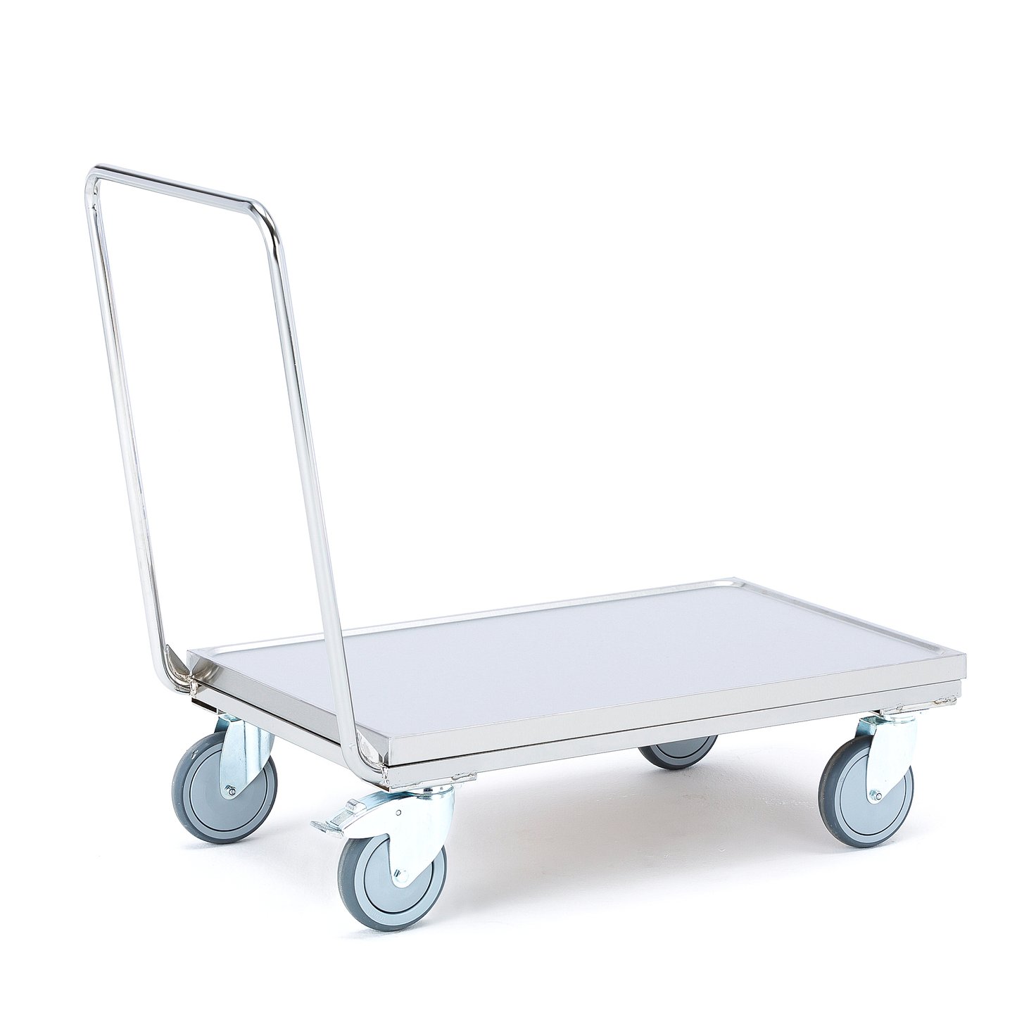 Stainless steel platform trolley CONVOY, 250 kg load | AJ Products