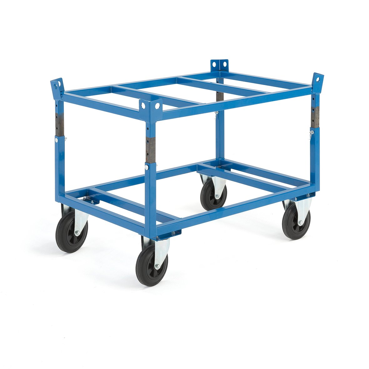 Secure pallet trolley FRAME, no brakes, Ø 200 mm rubber wheels, 500 kg ...