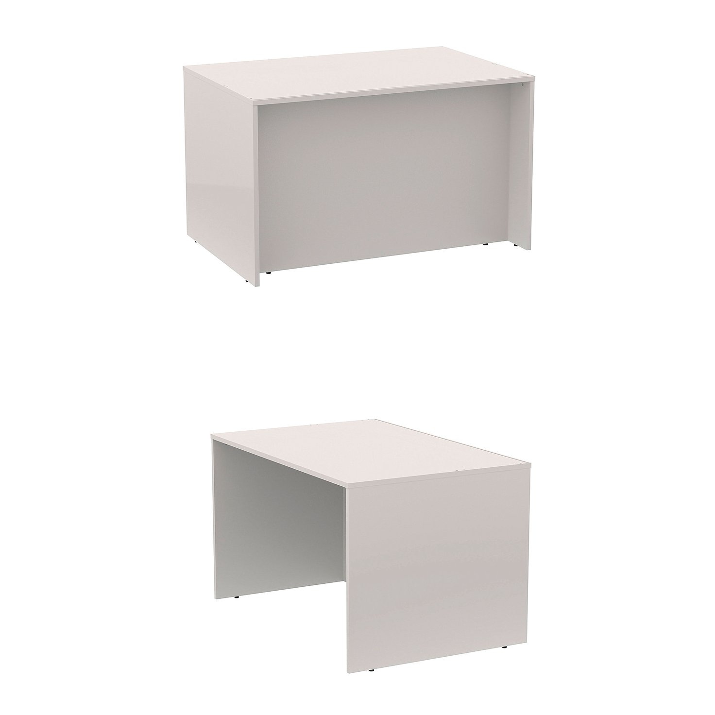 Receptionsdisk OPEN, underdel till rak sektion, 1800 mm, vit, björk ...