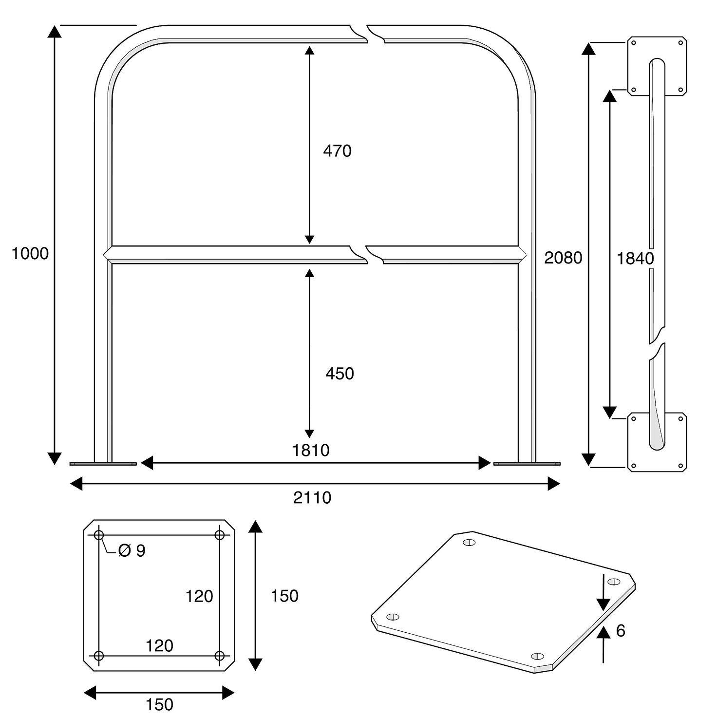 Avsperringsgjerde, L2000 H1000 mm, gul | AJ Produkter