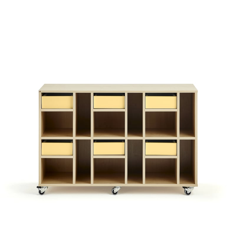 Student Storage CASPER 6 Drawers 12 Compartments Birch Yellow AJ student-storage-casper-6-drawers-12-compartments-birch-yellow-aj