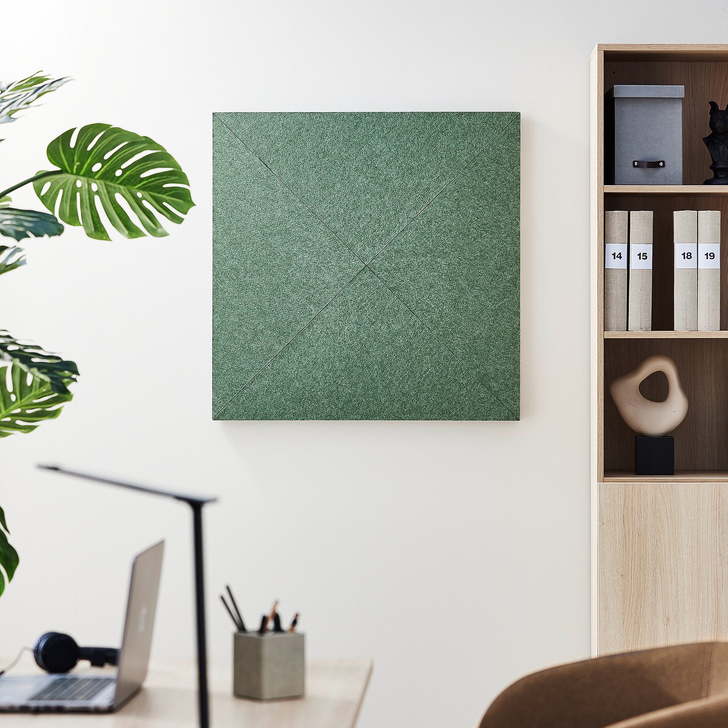 Akustikpaneel PATTERN, 600x600x40 mm, 4er Pack, grün | AJ Produkte