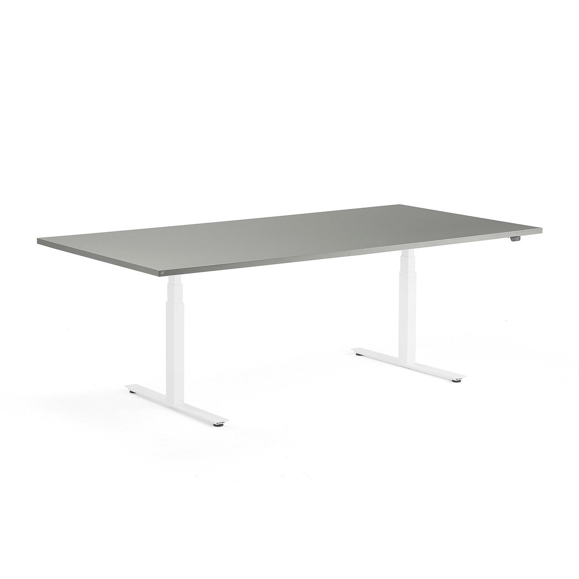 Standing conference table MODULUS, 2400x1200 mm, white frame, light ...