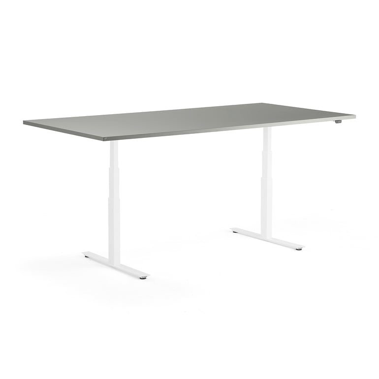 Standing conference table MODULUS, 2400x1200 mm, white frame, light ...