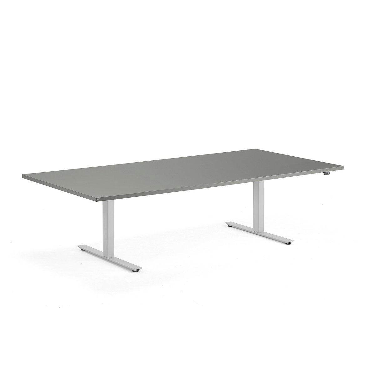 Standing conference table MODULUS, 2400x1200 mm, silver frame, light ...
