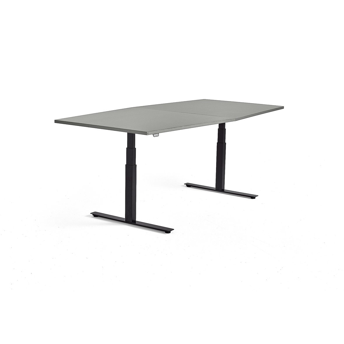 Standing conference table MODULUS, 2400x1200 mm, black frame, light ...