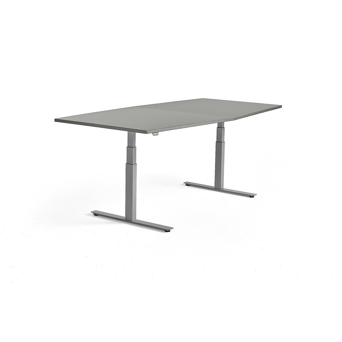 Standing conference table MODULUS, 2400x1200 mm, silver frame, light ...