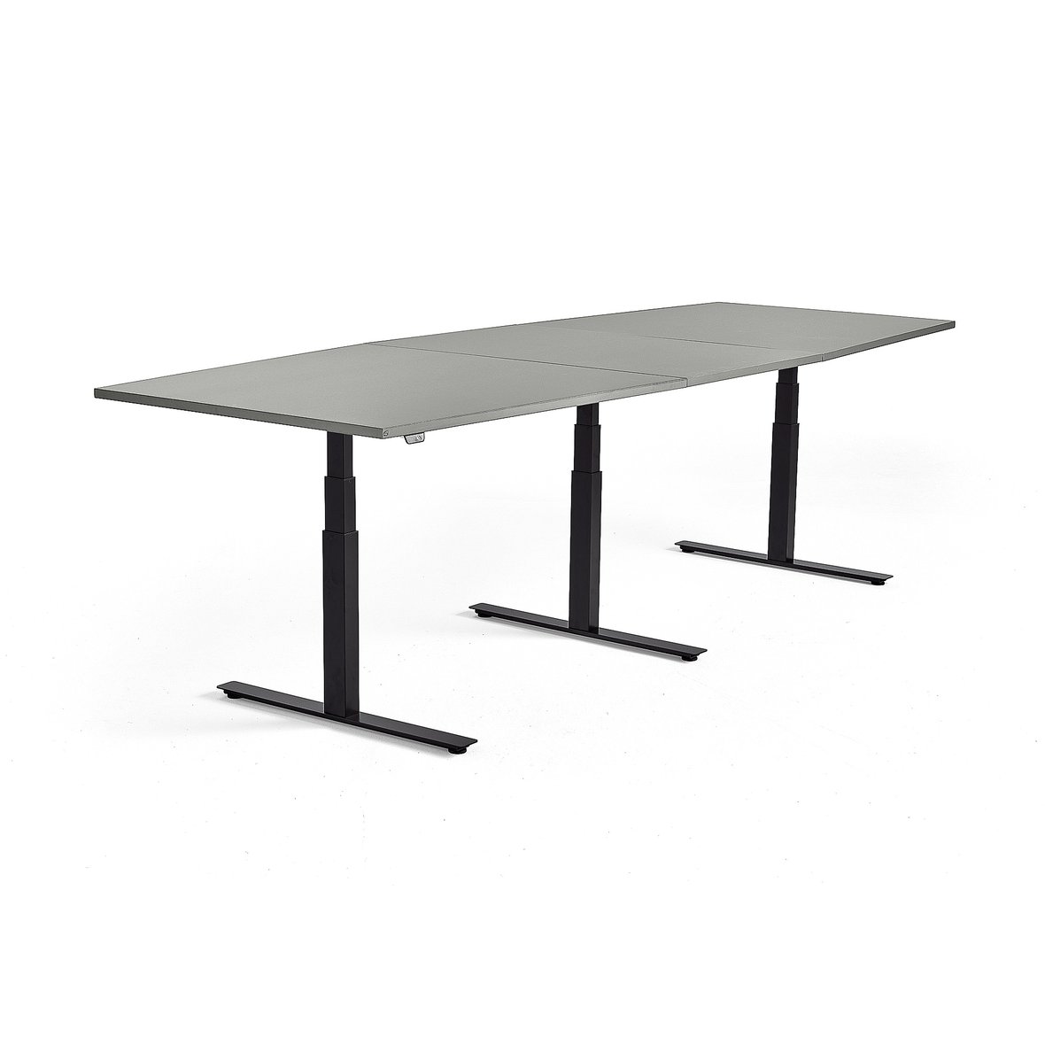 Standing conference table MODULUS, 3200x1200 mm, black frame, light ...