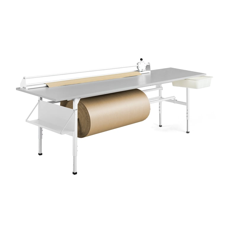 Packing workstation SEND, 2400x800 mm, grey | AJ Products