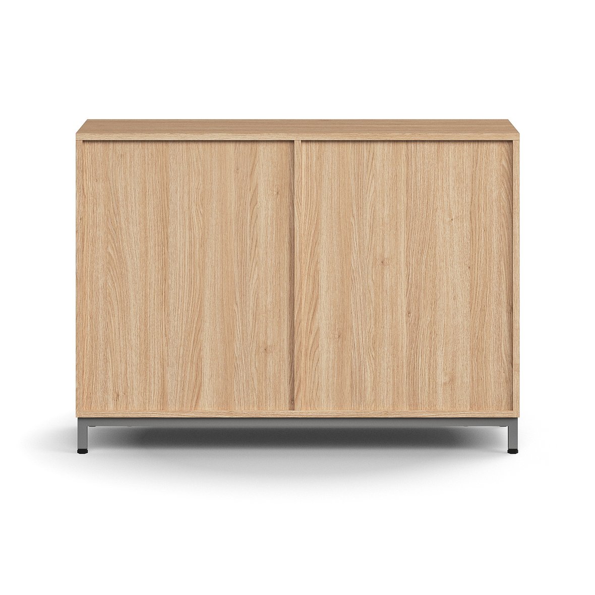 Lockable sliding door cabinet QBUS, 1 shelf, leg frame, handles ...