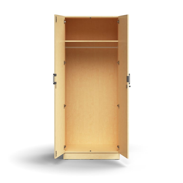 Lockable wardrobe QBUS, with clothes rail, base frame, 2020x800x570 mm ...