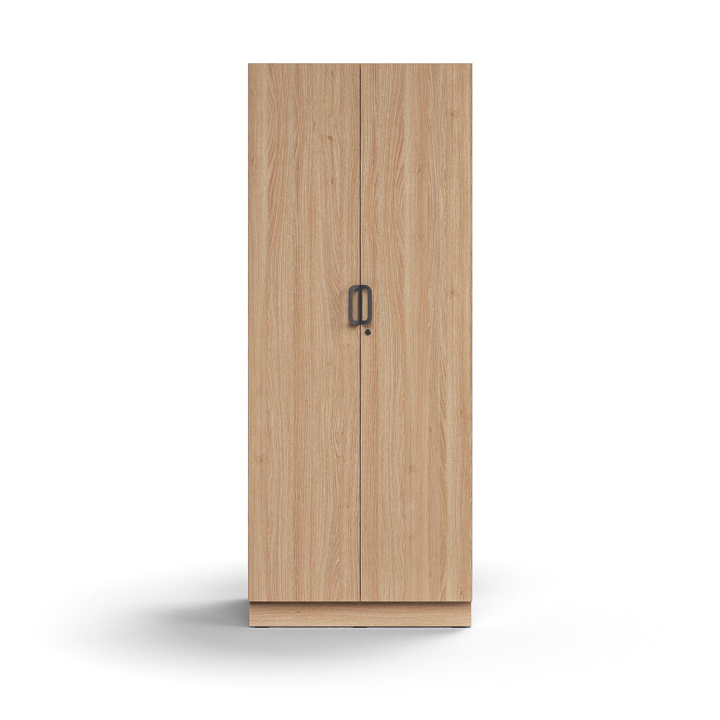 Lockable wardrobe QBUS, with clothes rail, base frame, 2020x800x570 mm ...