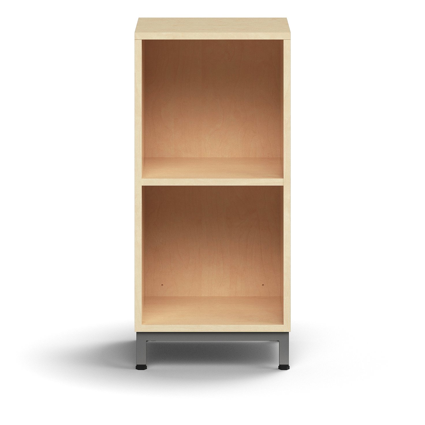 Bookcase QBUS, 1 shelf, leg frame, 868x400x400 mm, silver, birch | AJ ...
