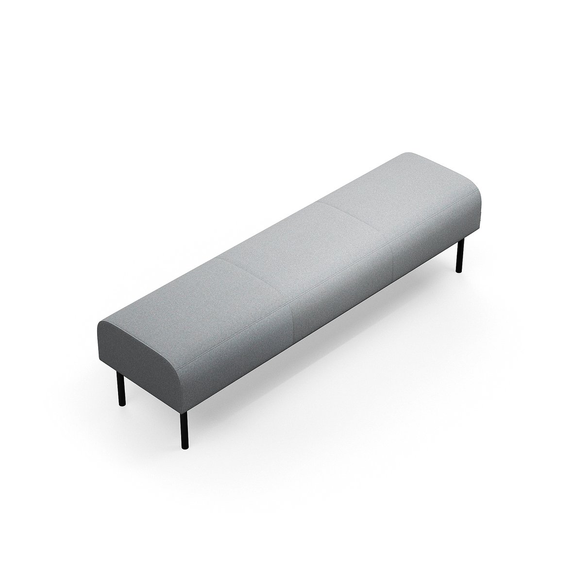 Modular bench VARIETY, 3-seater, fabric Pod CS, silver grey | AJ Products