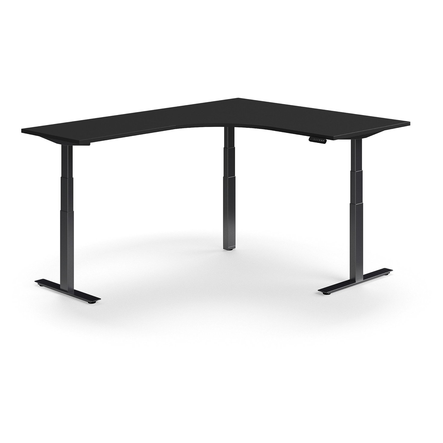 Standing desk QBUS, dual motor, L-shaped, 1600x2000 mm, black frame ... Standing desk QBUS, dual motor, L-shaped, 1600x2000 mm, black frame ...