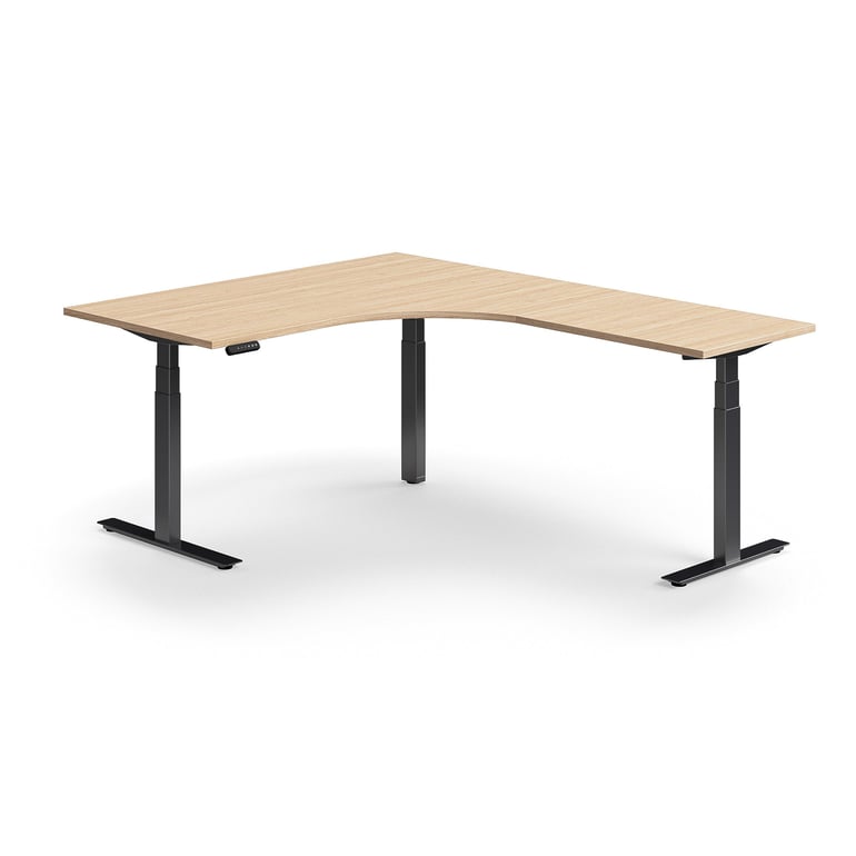 Standing desk QBUS, dual motor, L-shaped, 1600x2000 mm, black frame ... Standing desk QBUS, dual motor, L-shaped, 1600x2000 mm, black frame ...