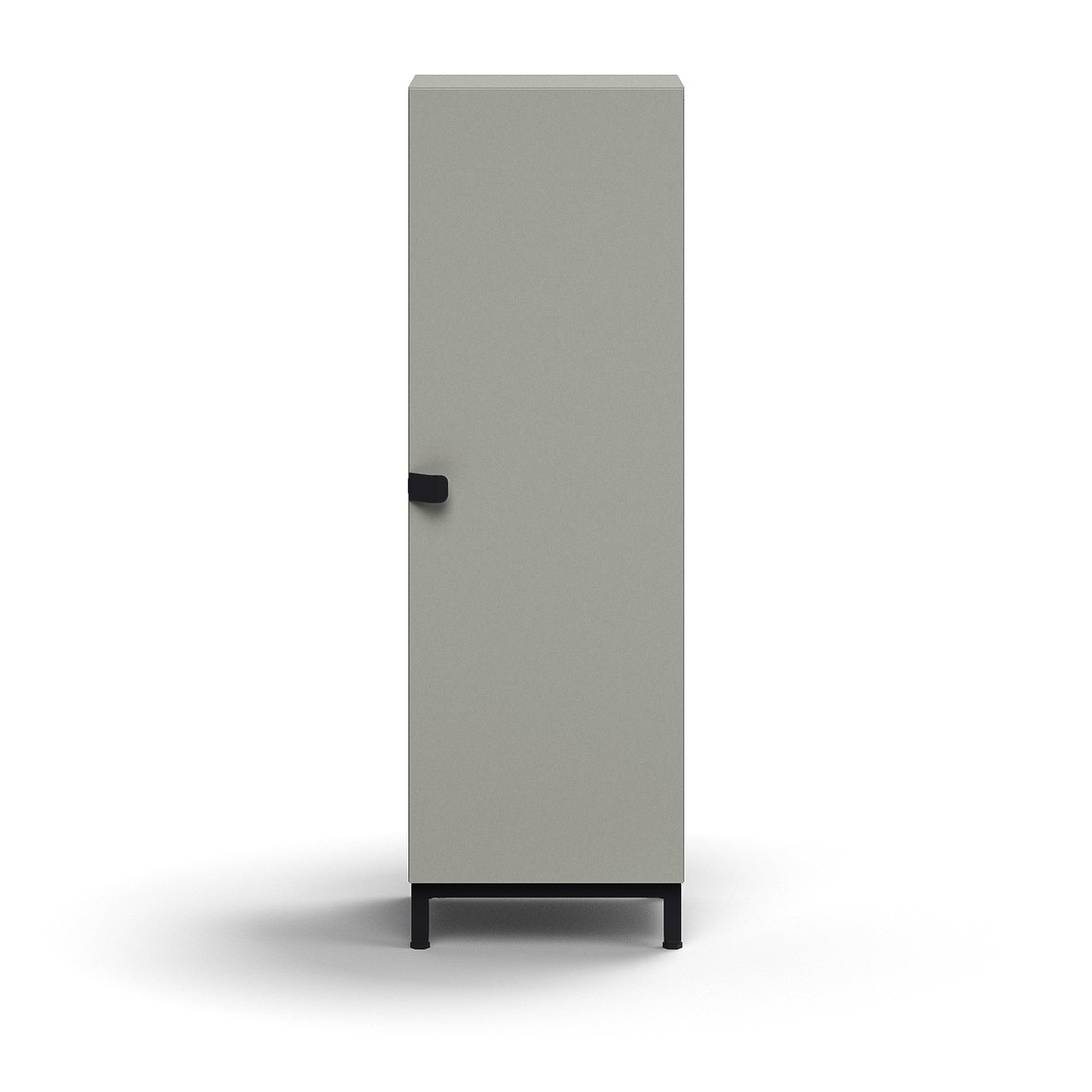 Skab QBUS, 2 hylder, benstel, håndtag, 1252x400x420 mm, sort, lysegrå ...