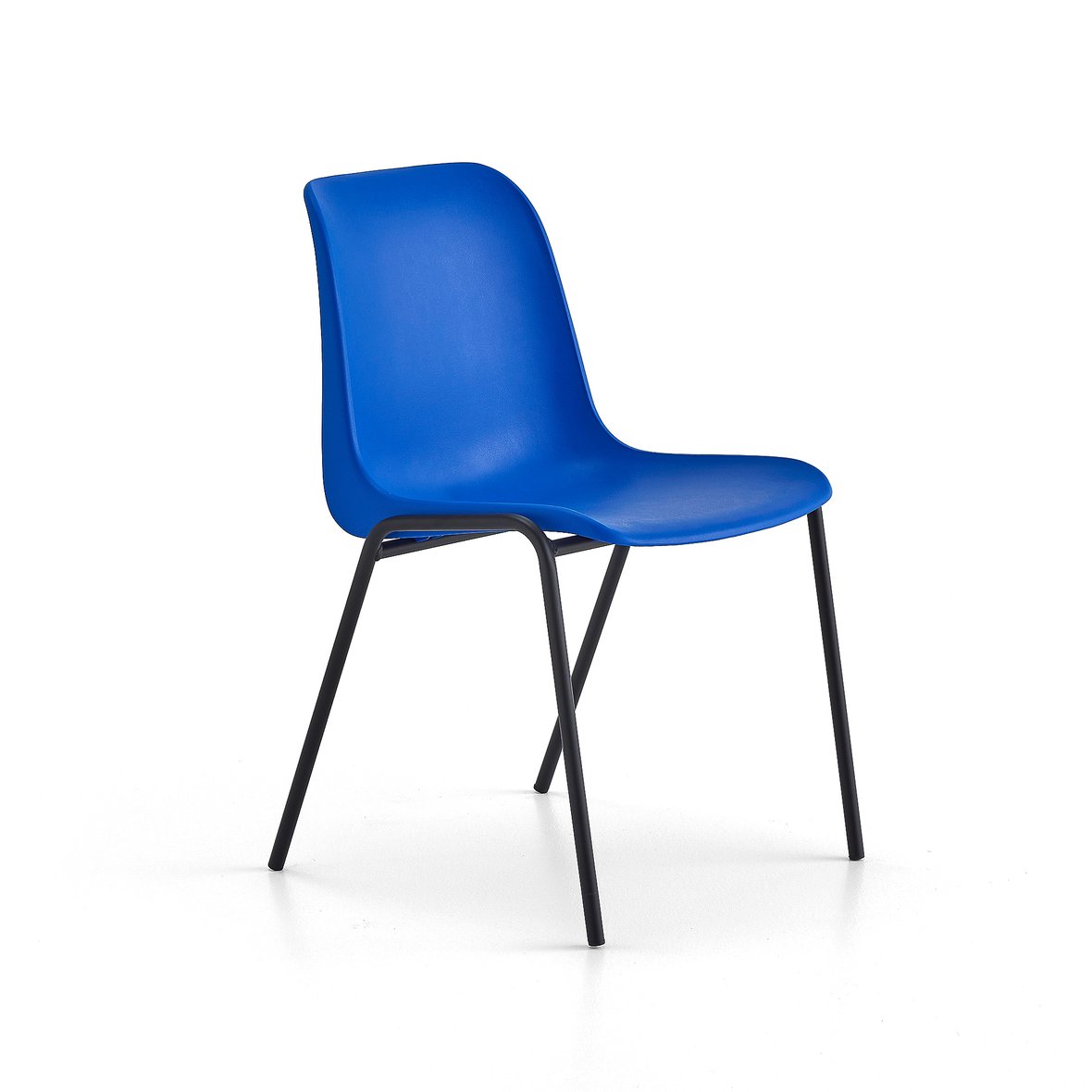 Plastic stacking chair SIERRA, black/blue | AJ Products