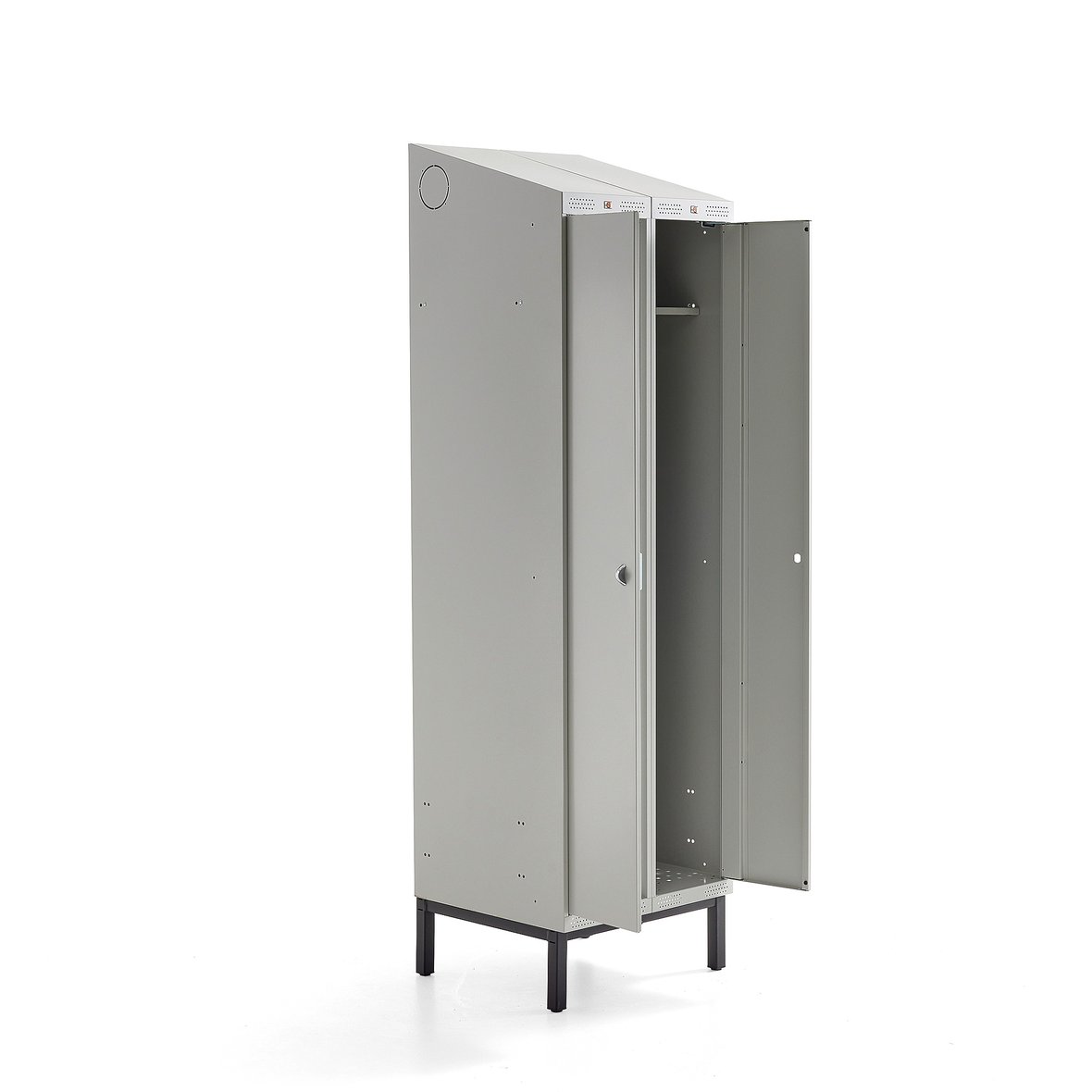 Clean-dirty locker CLASSIC COMBO, leg frame, 2 doors, 2100x600x550mm ...