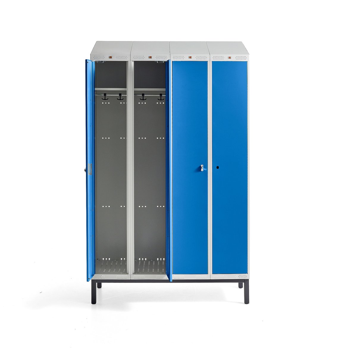 Clean-dirty locker CLASSIC COMBO, leg frame, 4 doors, 2100x1200x550mm ...